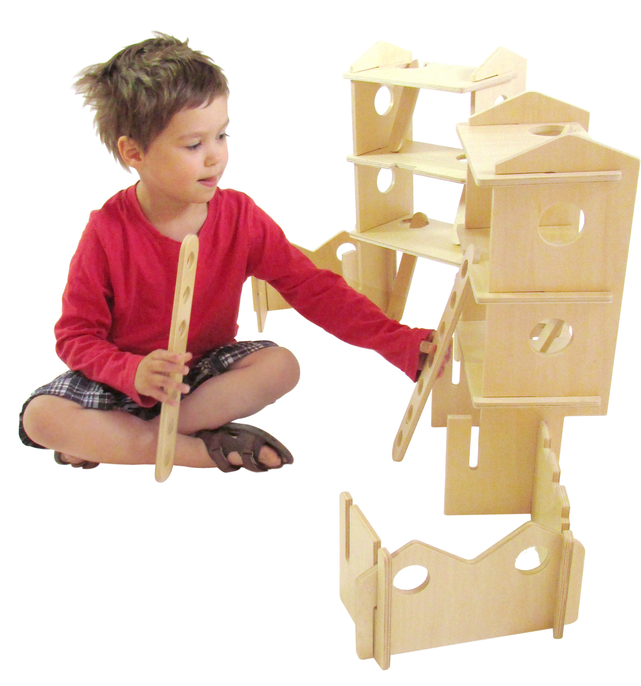 Happy Architect Tower Set - 26 Natural Pieces | Educational Toys