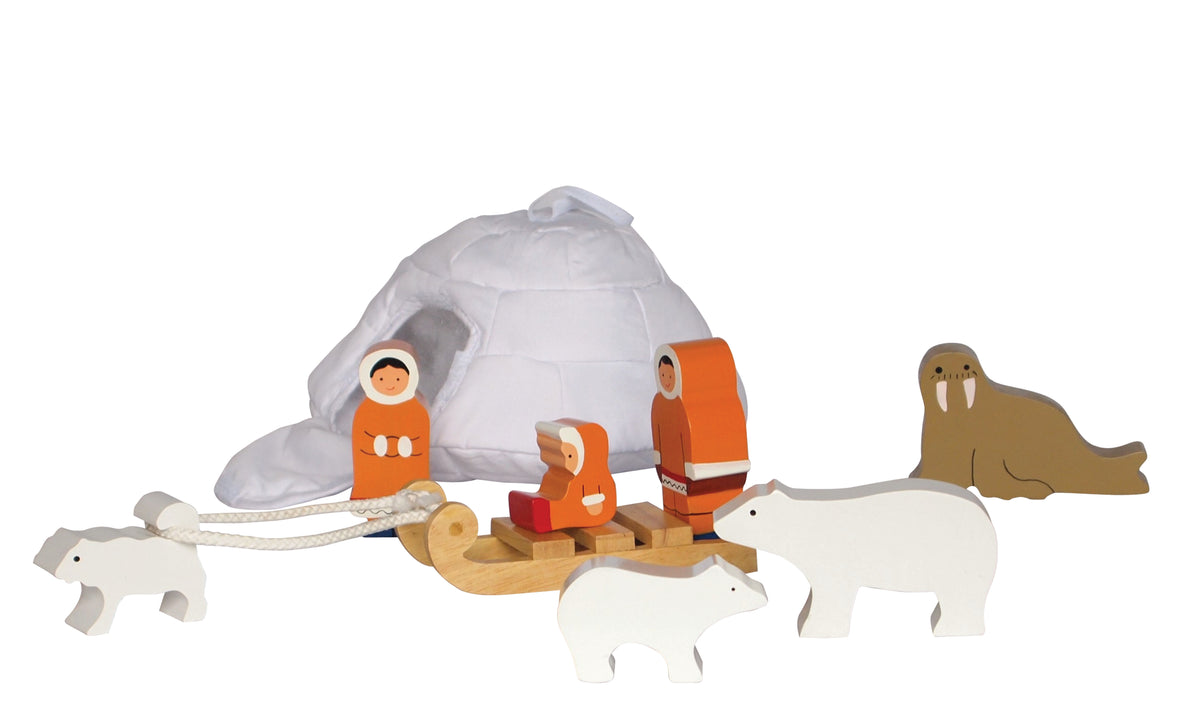 Hand-Painted Wooden Igloo Play Set - Reduced To Clear! — Educational Toys